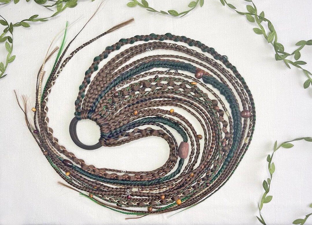 Boho Forest Braid Ponytail Wig, Synthetic Hair Falls - Etsy