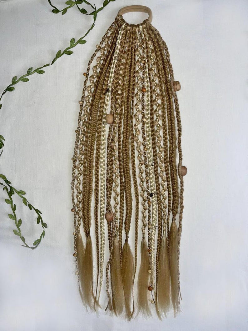 Boho Wheat Blond Elf Ponytail Braids Hair Extension on Hairband, Viking ...