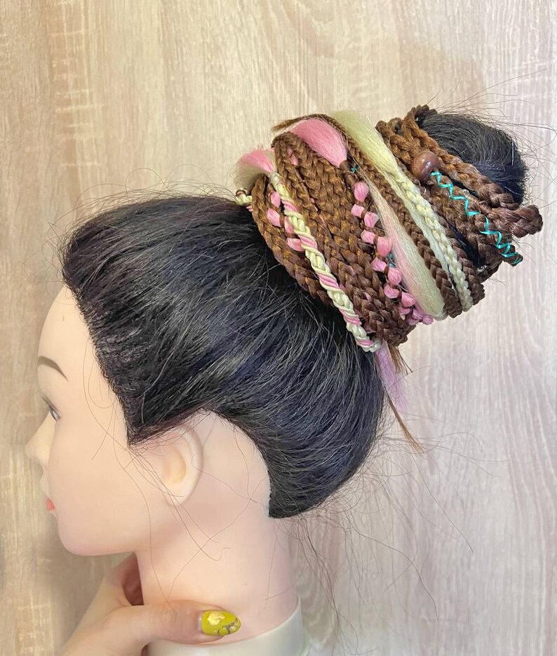 Boho Rosy Fairy Ponytail Braids Hair Extension on Hairband, Fairytale ...