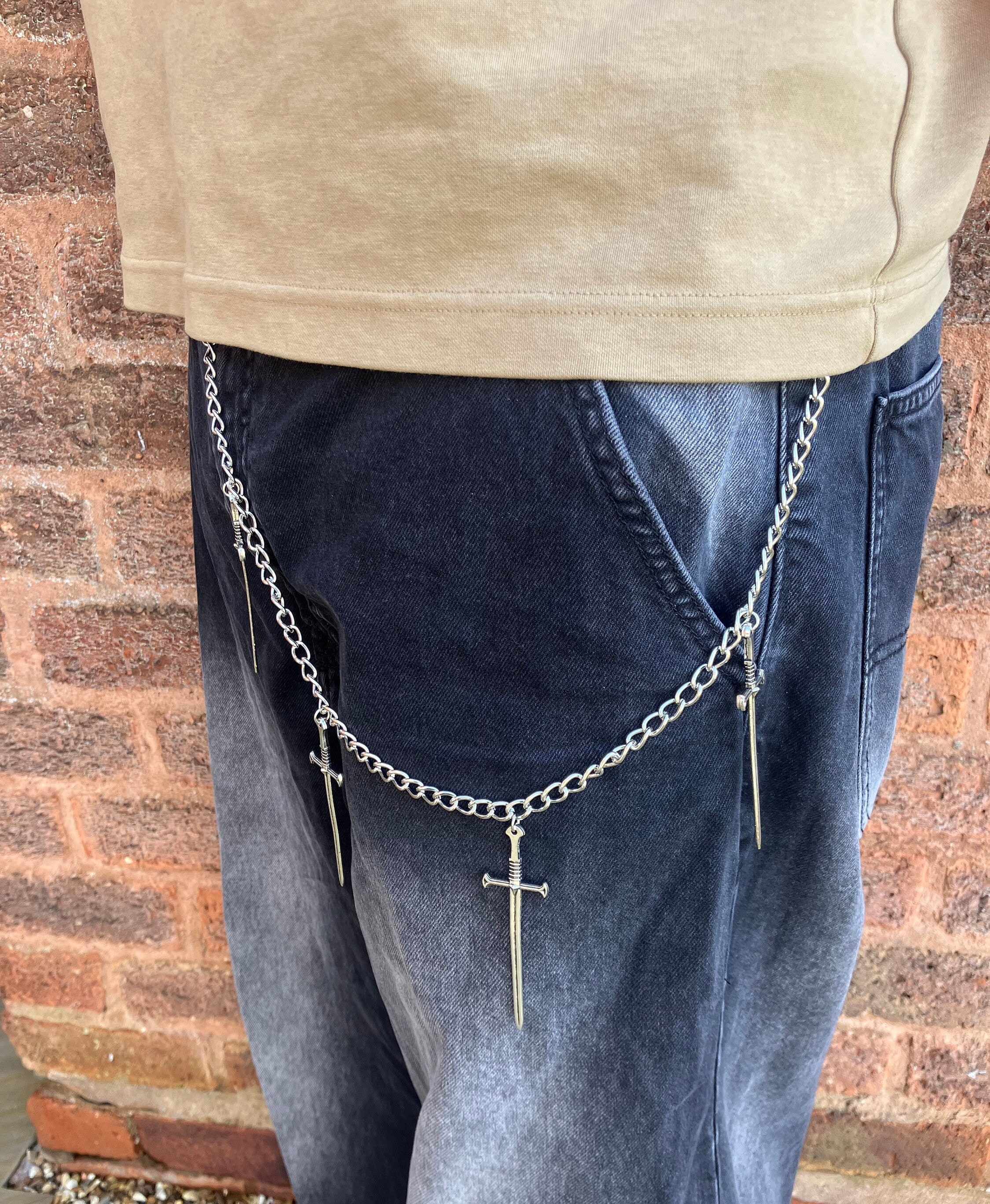 Sword Pendant Waist Chain Belt Chain Four Swords Waist Chain Jean Chain ...