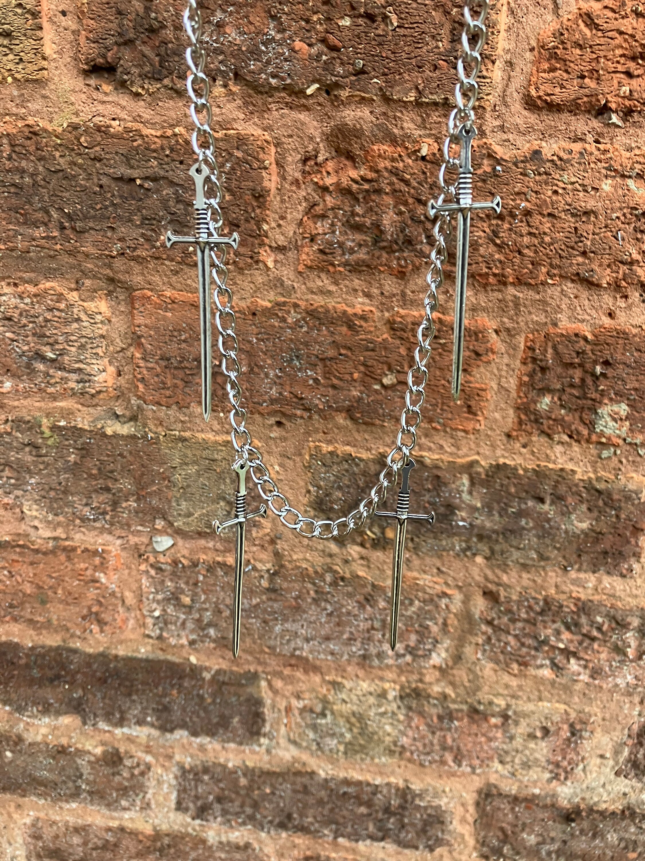 Sword Pendant Waist Chain Belt Chain Four Swords Waist Chain Jean Chain ...