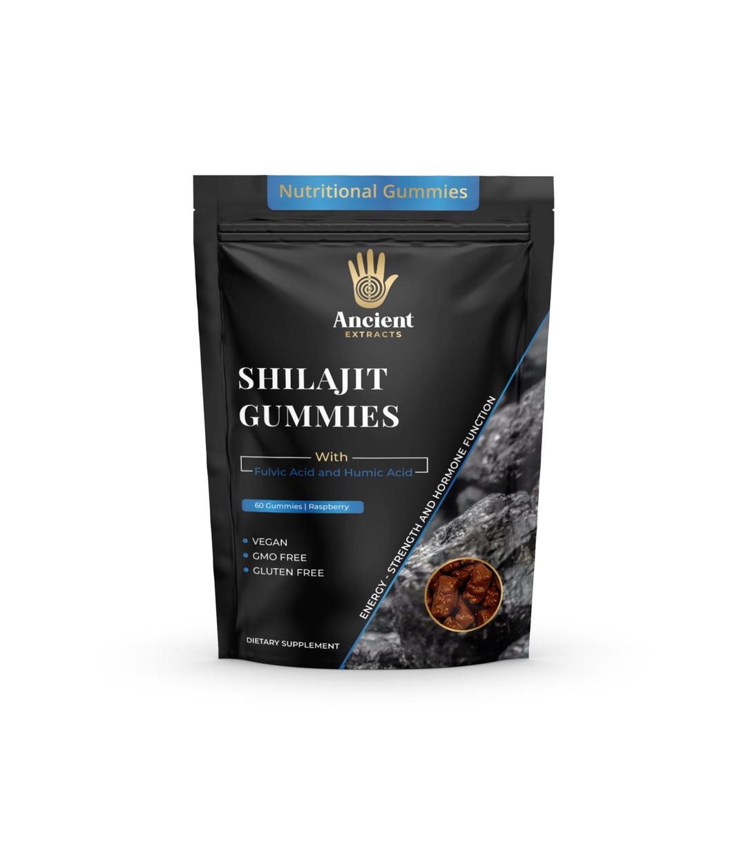 Shilajit Gummies With Chaga & Ashwaghanda, Vitamin B12, Vitamin D ...