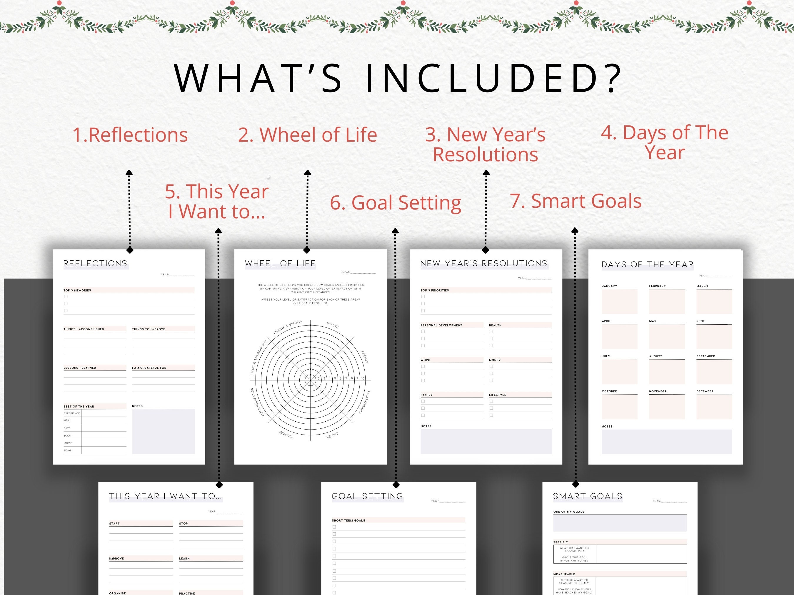 New Year Resolution Printable Bundle, New Year's Resolution Template ...