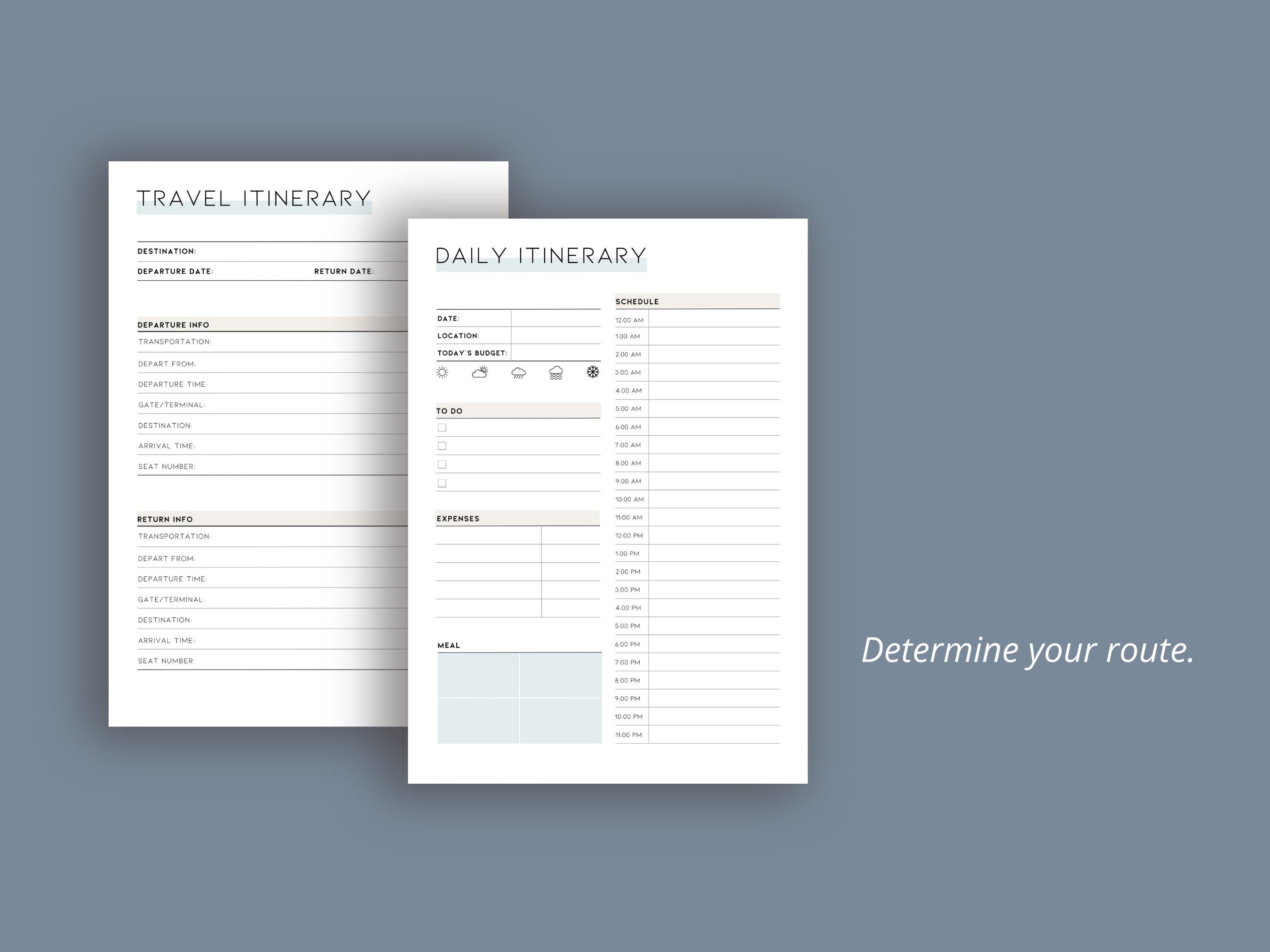 Travel Planner Printable Bundle, Trip Itinerary Planner, Holiday ...