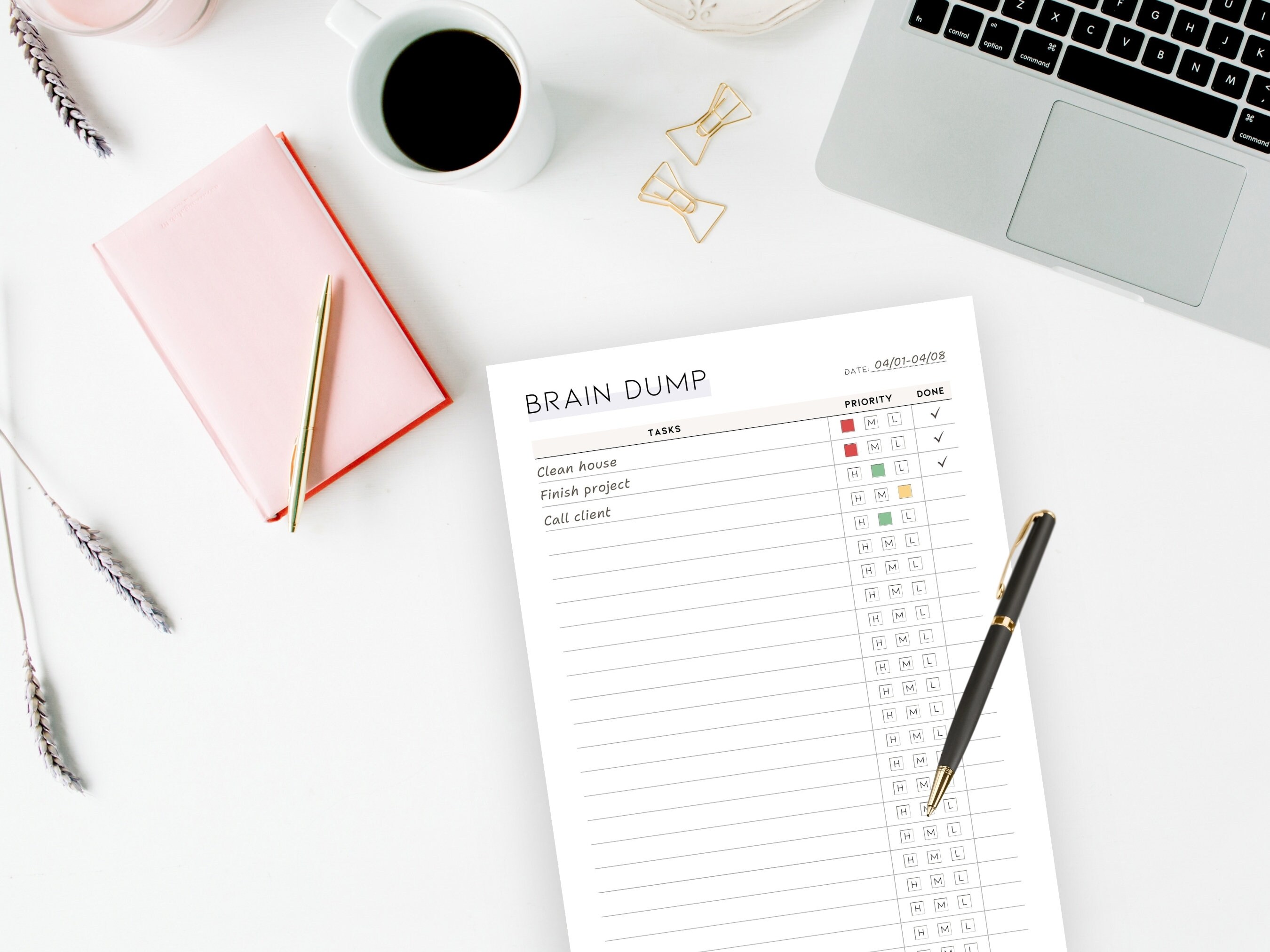 Brain Dump, ADHD Daily Planner, Productivity Planner, Thoughts ...