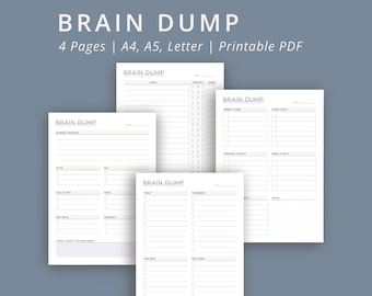 Editable Brain Dump Template Bundle Printable to Do List ADHD Daily ...