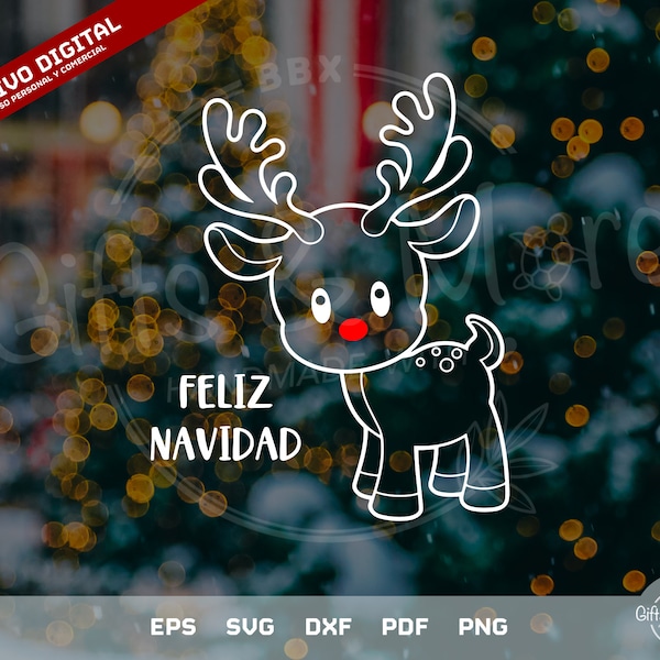 Reno Navidad Svg - Etsy