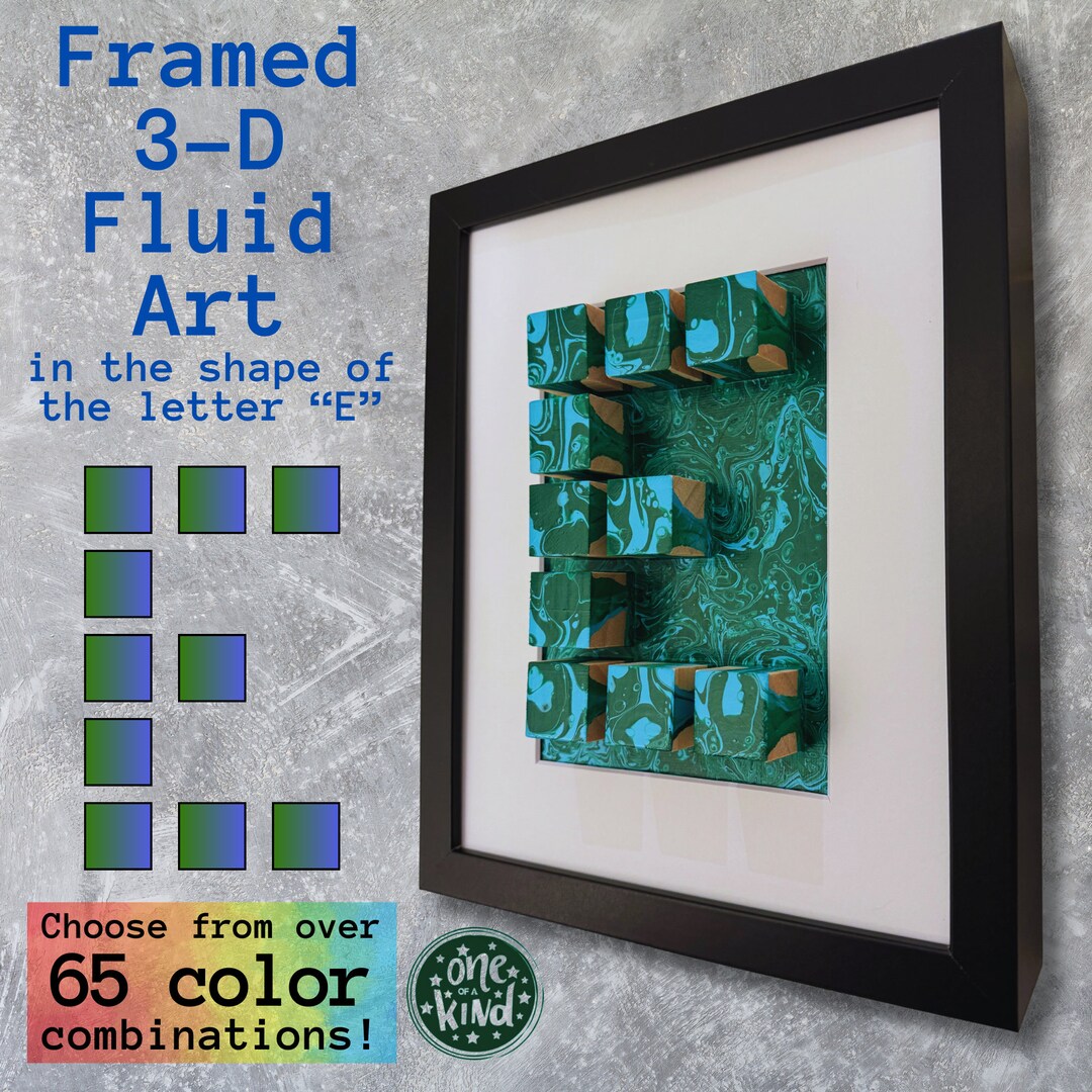 Letter E Art, Custom Letter Wall Art, Personalized Initial Wall Art, 3D ...