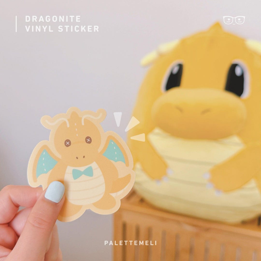 Dragonite Plushie: Vinyl Sticker - Etsy