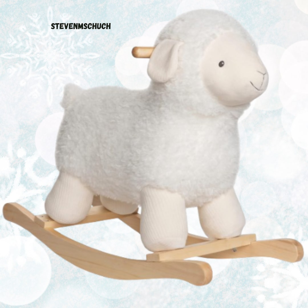 Cream 21.5 Lamb Rocker With Wooden Base and Plush - Etsy