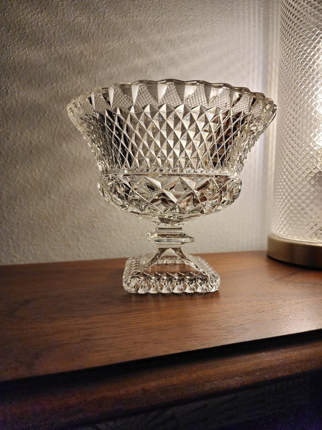 Monarch Cut Crystal Pedestal Bowl - Etsy