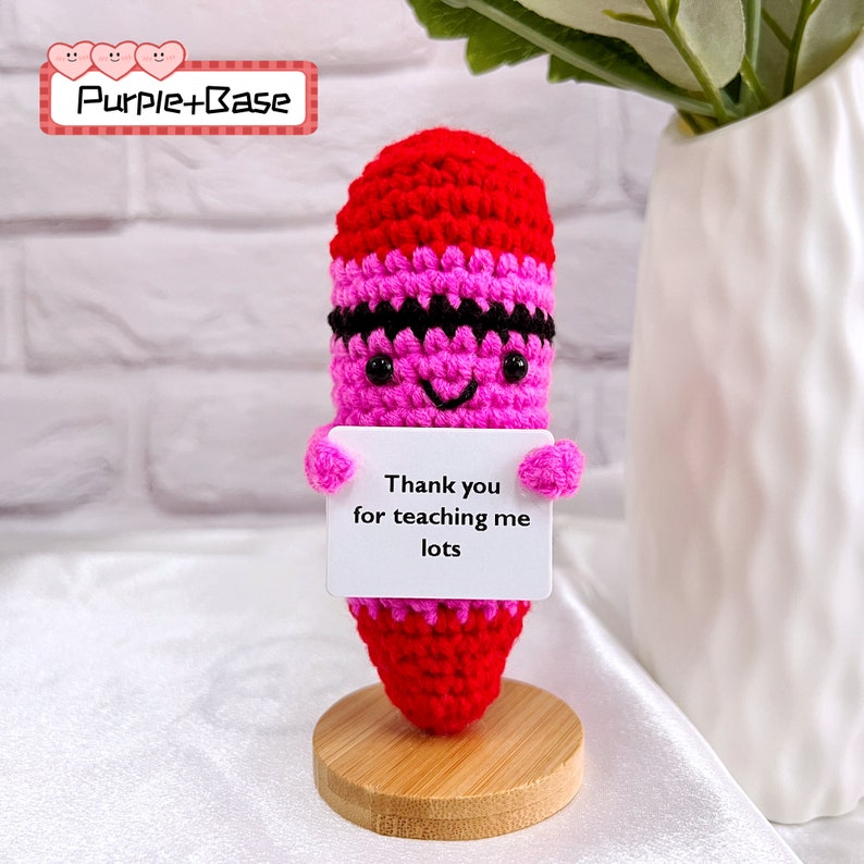 Funny Handmade Crochet Crayons,thank You for Teaching Me Lot,thank You ...