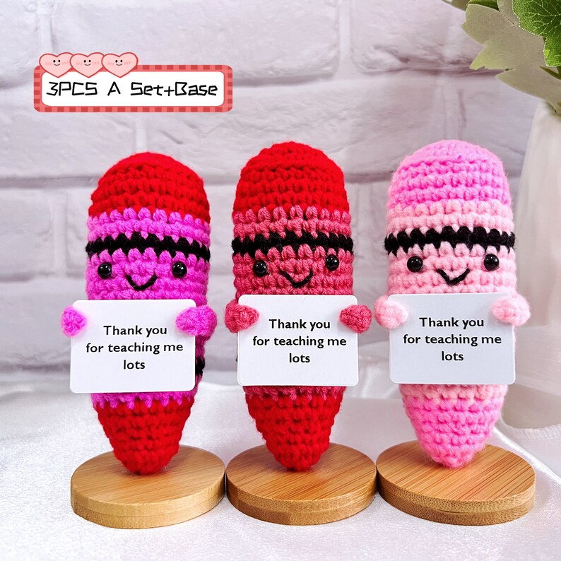 Funny Handmade Crochet Crayons,thank You for Teaching Me Lot,thank You ...
