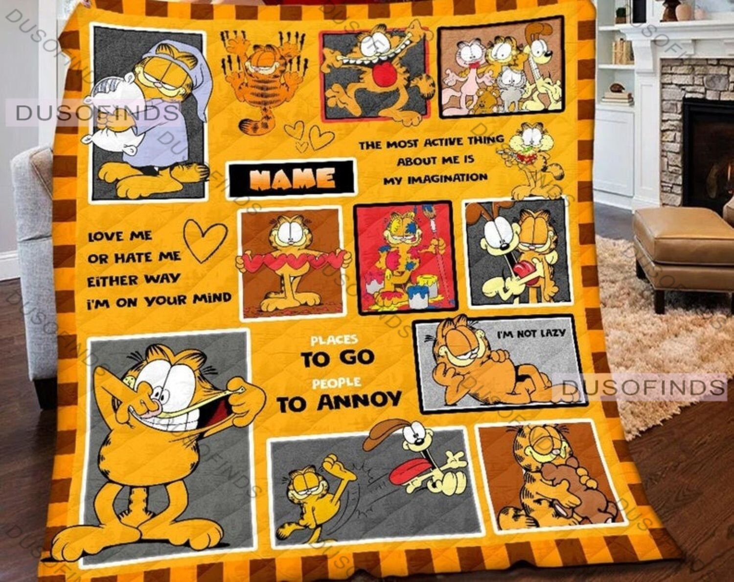 Garfield Cat Fleece Blanket Garfield Cat Blanket Garfield - Etsy