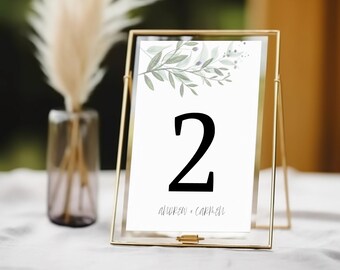 EDITABLE COLOR Luxury Wedding Table Numbers Template 4x6 & 5x7 ...