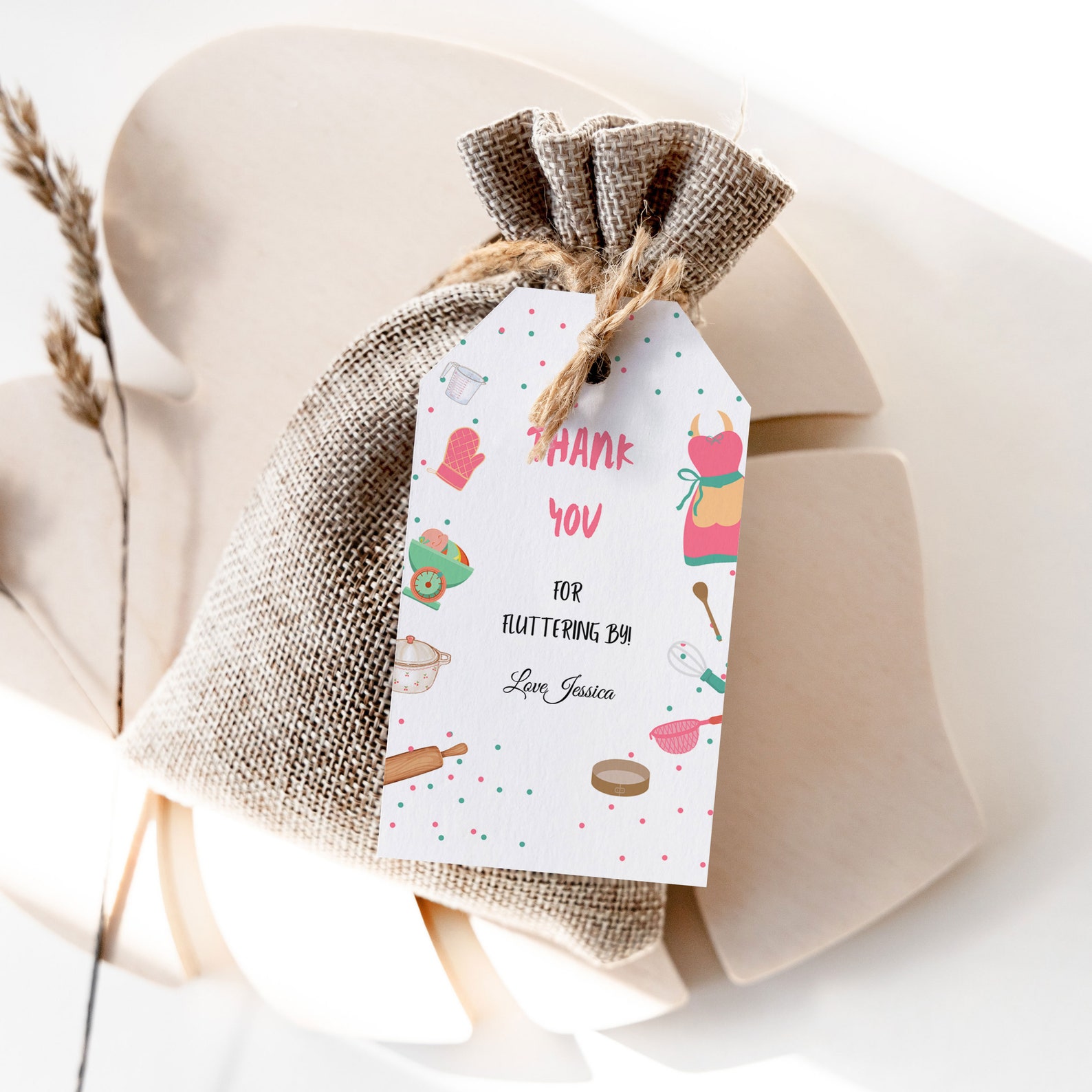 Editable Cooking Favor Tags Tags Baking Birthday Thank You Tags Kids ...
