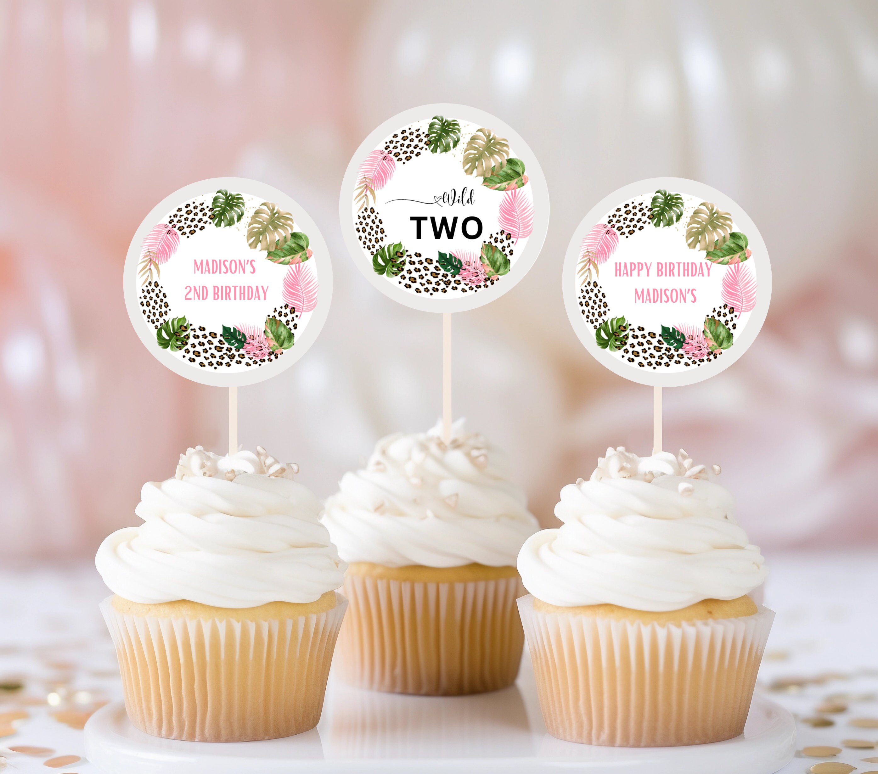 Printable Wild Leopard Print Cake Topper Jungle Birthday Party Leopard ...