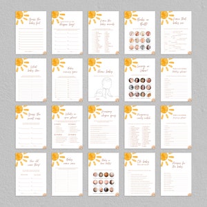 Editable Sun Baby Shower Games Bundle, Here Comes the Sun Baby Shower ...