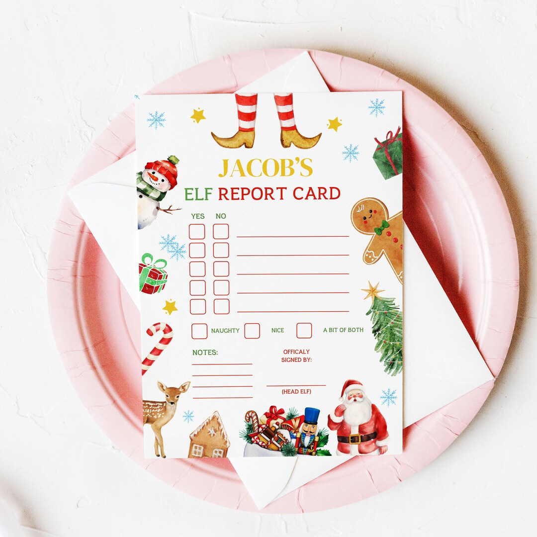 Editable Elf Report Card Personalized Elf Letter Christmas Elf Letter ...