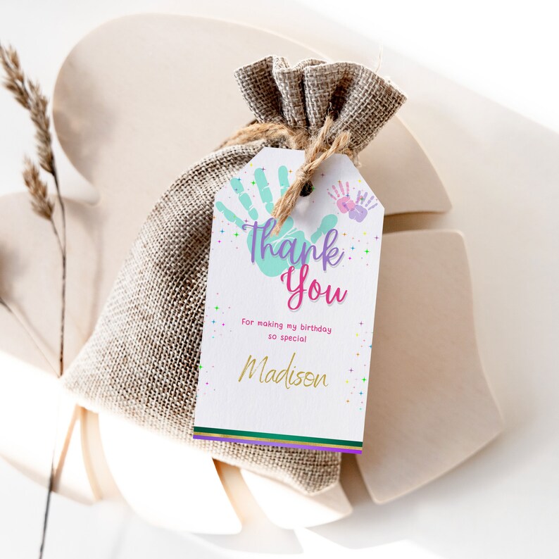 Editable High Five Birthday Party Favor Tag Printable High Five ...