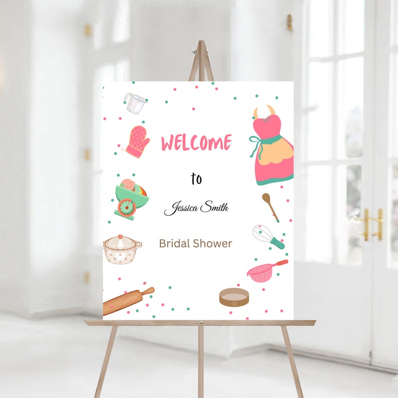 Editable Stock the Kitchen Bridal Welcome Sign Cooking Kitchen Shower ...