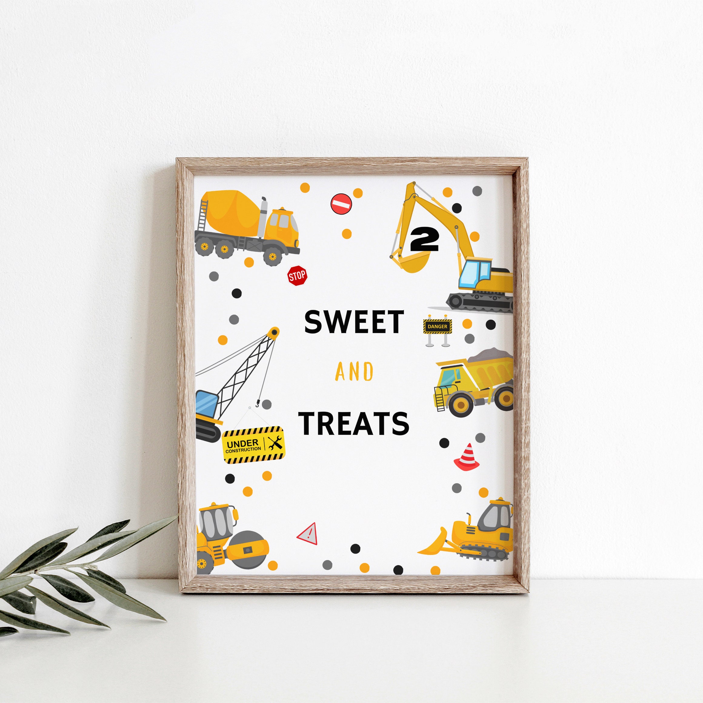 Editable Construction Birthday Party Simple Table Sign Sweet - Etsy