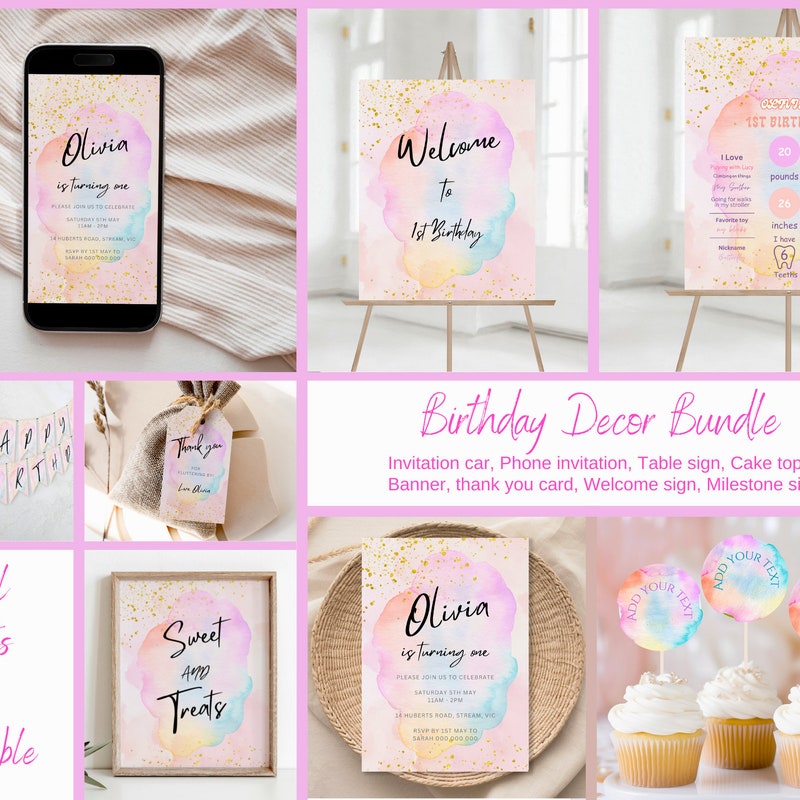 Pastel Rainbow Birthday - Etsy