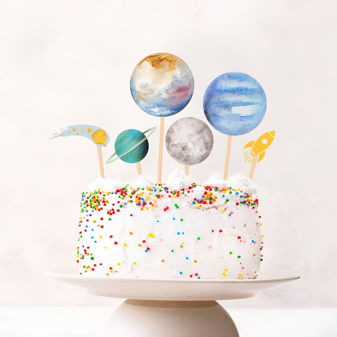 Printable Space Cake Topper Space Centerpieces Space Birthday Party ...