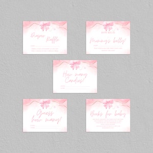 EDITABLE Pink Bow Games Baby Shower Games Bundle, Minimalist Baby ...