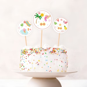 Printable Splish Splash Birthday Cake Topper Pool Party Girl Summer ...