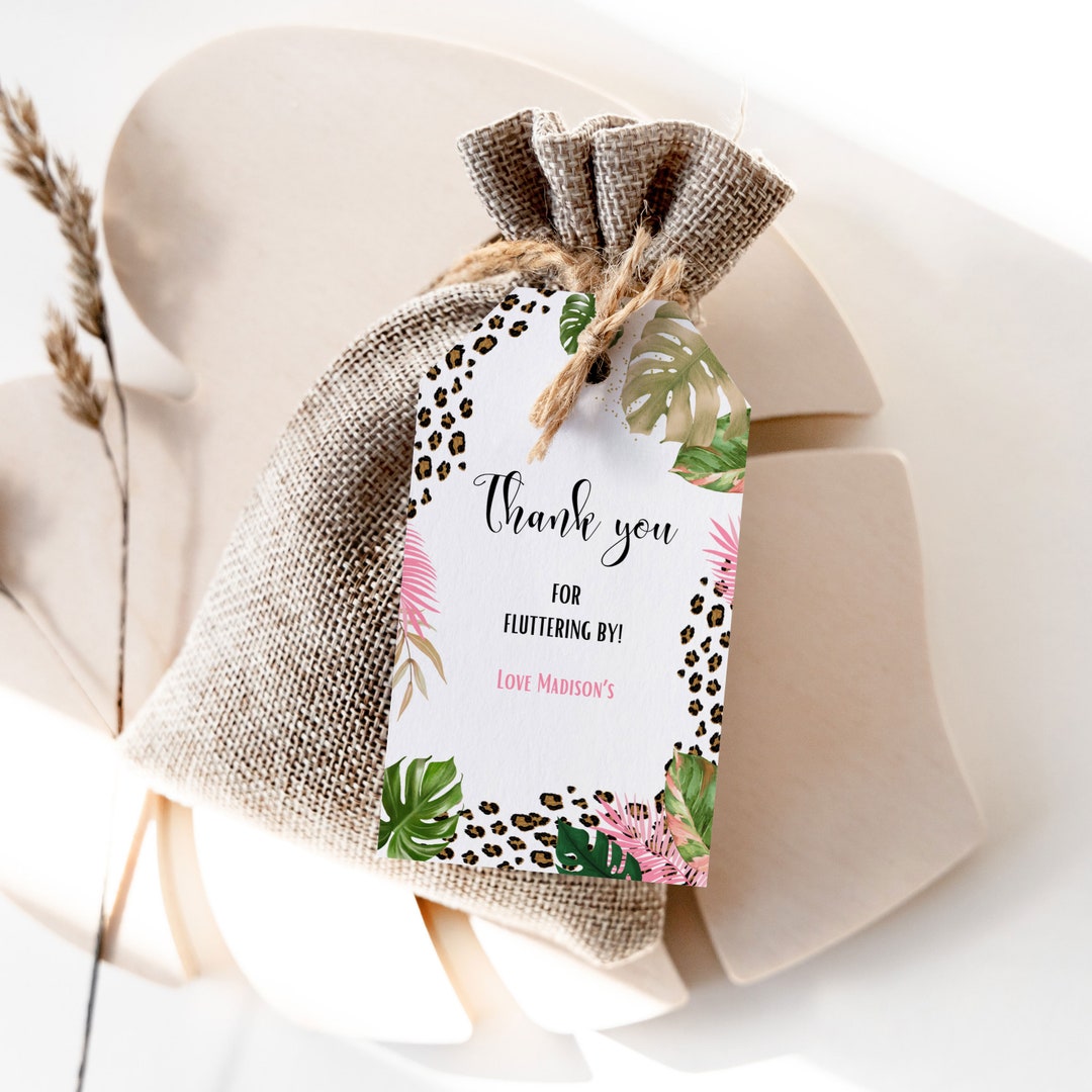 Editable Wild Leopard Favor Tags Jungle Birthday Thank You Tags Leopard ...