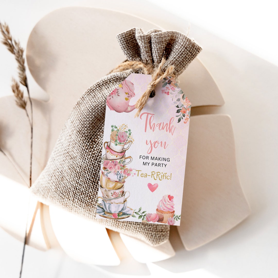 Editable Tea for Two Favor Tags Tea Birthday Thank You Tags Tea-rrific ...