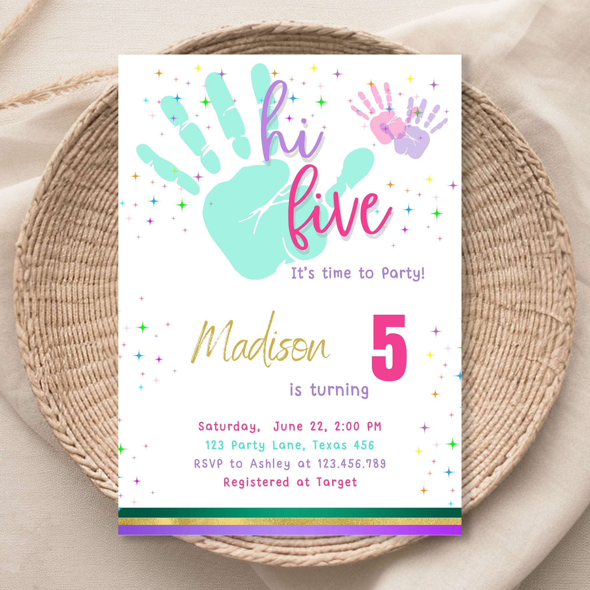 Editable High Five Birthday Invitation, High Five Invitation, High Five Template Download ...