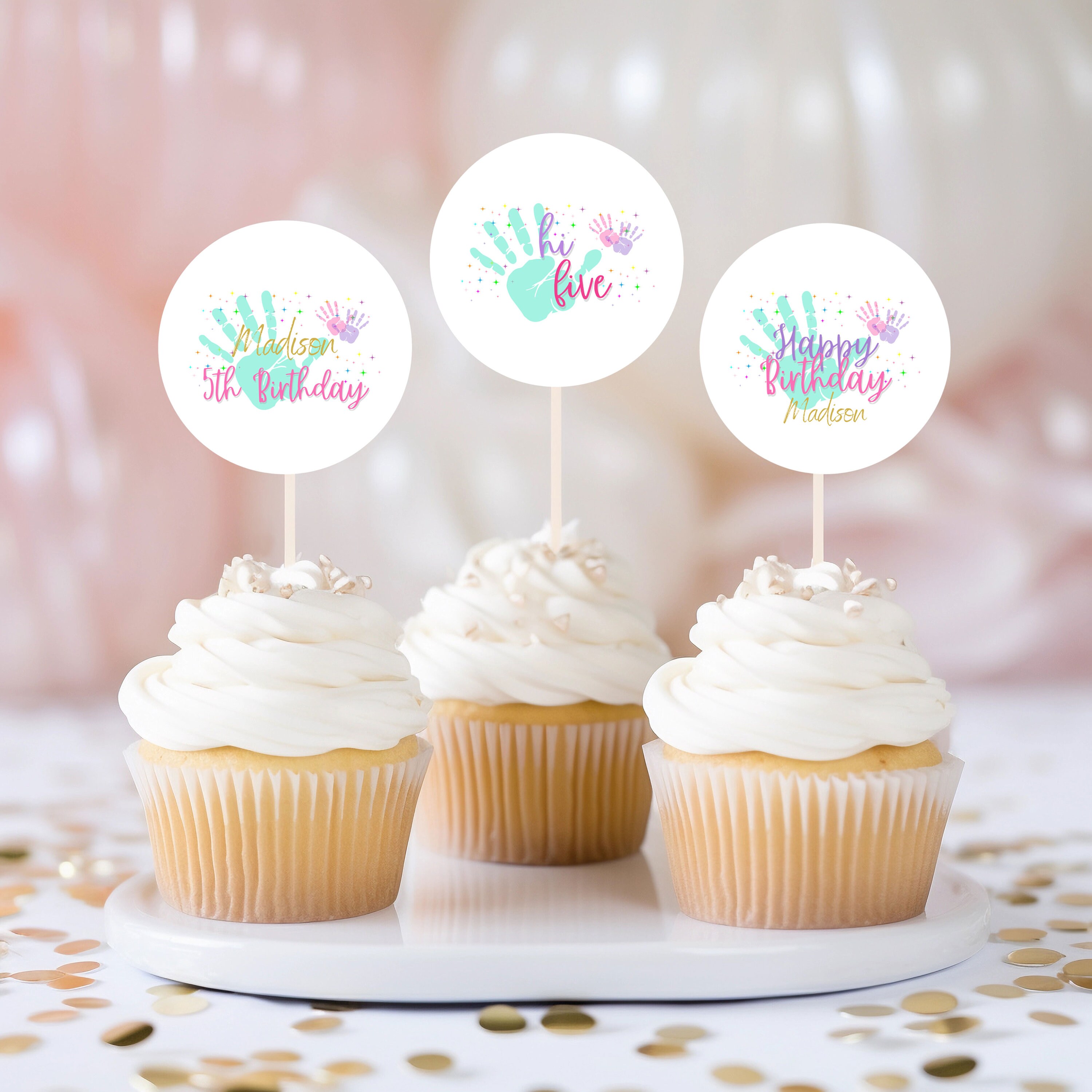 Editable High Five Birthday Cake Topper High Five Template - Etsy