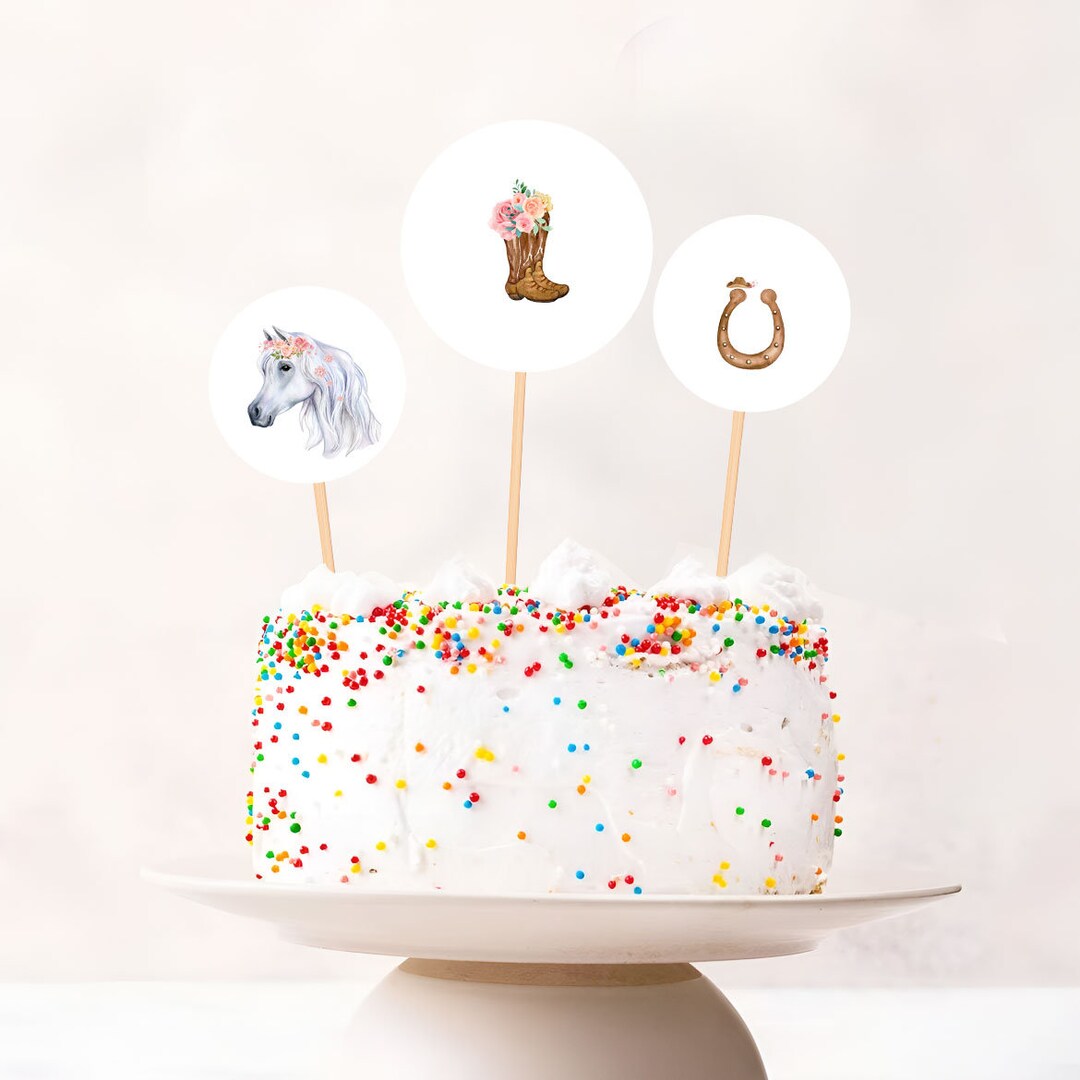 Printable Horse Cake Topper Horse Centerpieces Saddle up - Etsy