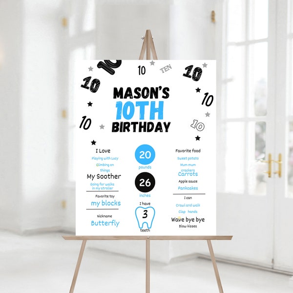 Milestone 10th Birthday Sign - Etsy