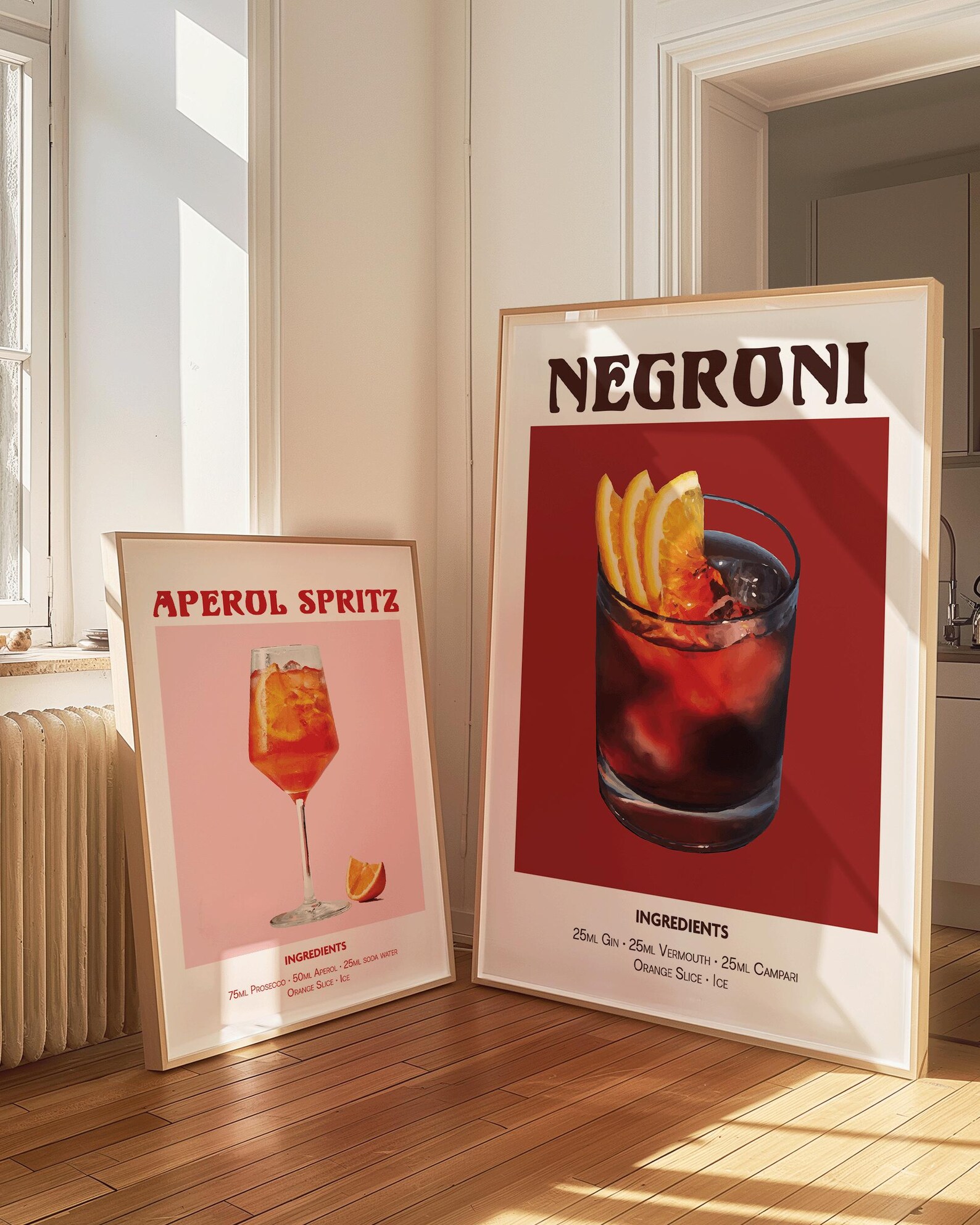 Aperol Spritz Recipe Art Print Bar Cart Decor Cocktail Poster Party ...