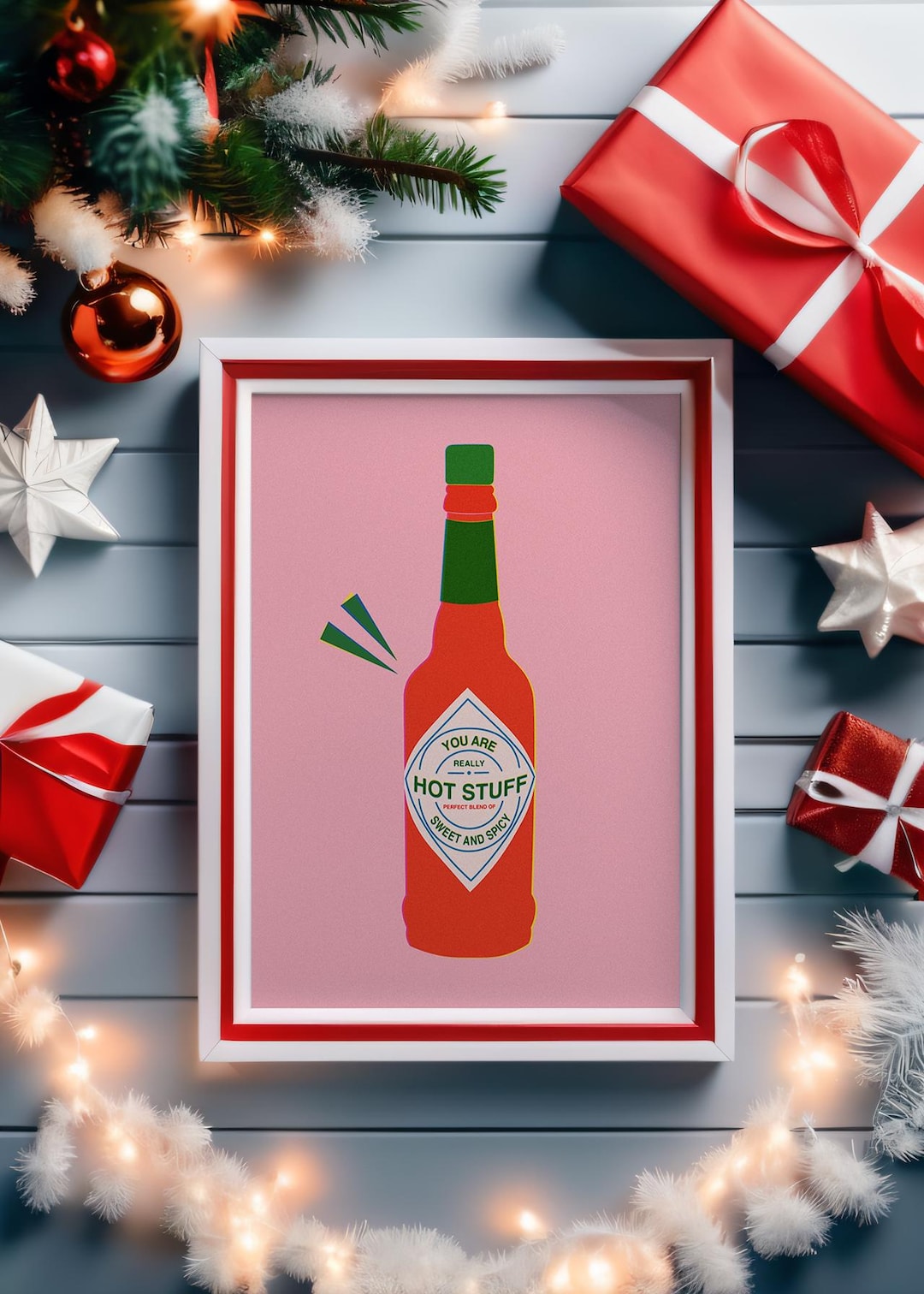 Hot Sauce Poster 'you Are Really Hot Stuff' Wall Art, Spicy Kitchen ...