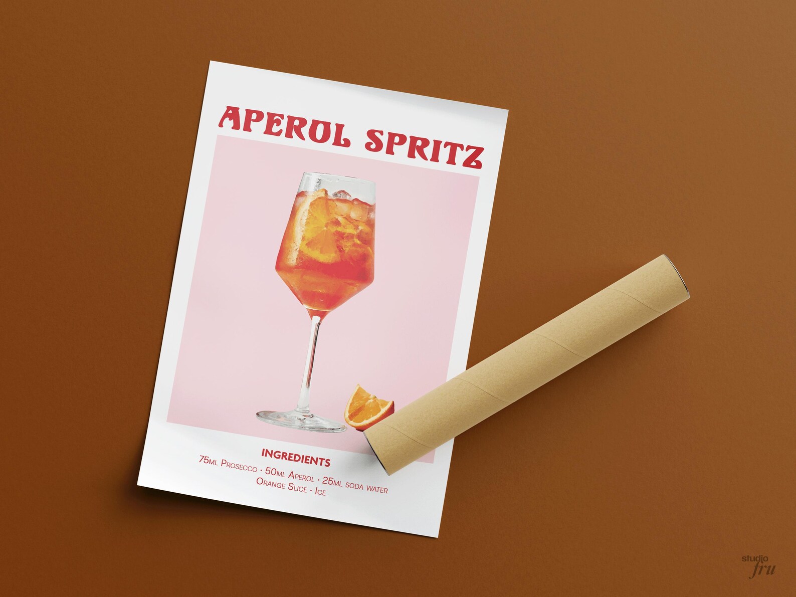 Aperol Spritz Recipe Art Print Bar Cart Decor Cocktail Poster Party ...