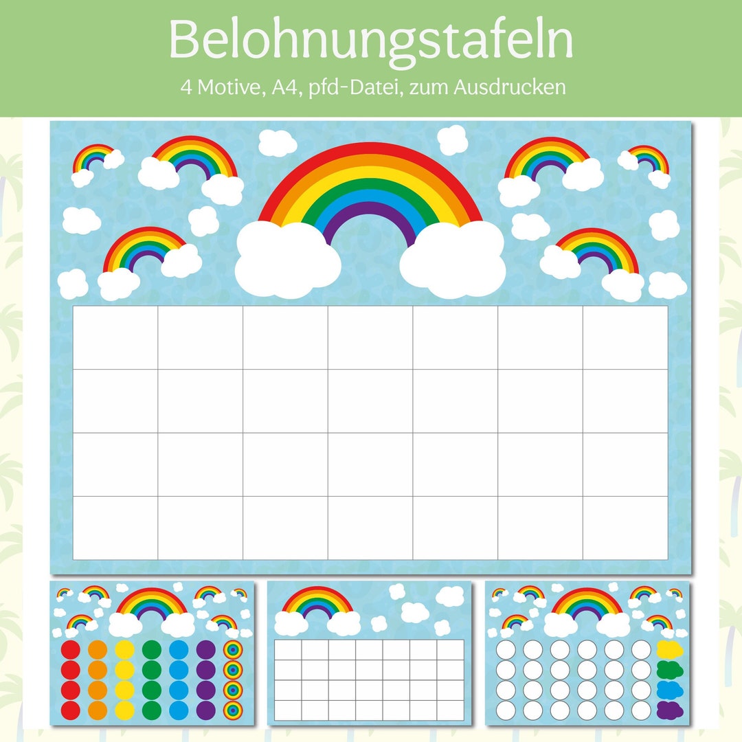 Reward Boards / Motivation Boards / Digital for Download / Rainbow - Etsy