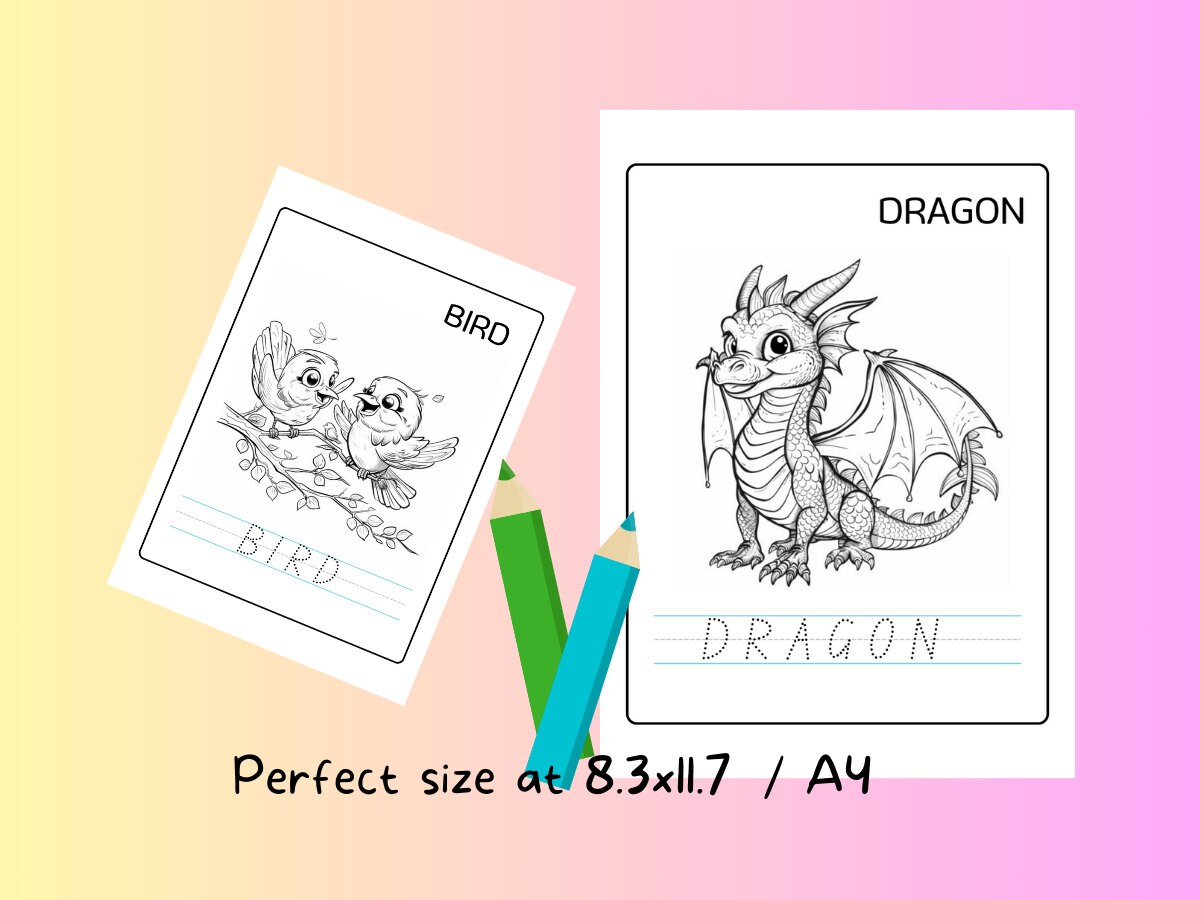 Coloring Book & Handwriting Practice Set for Kids Fun Educational ...