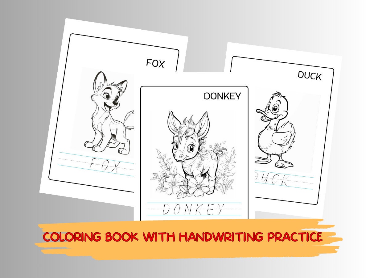 Coloring Book & Handwriting Practice Set for Kids Fun Educational ...