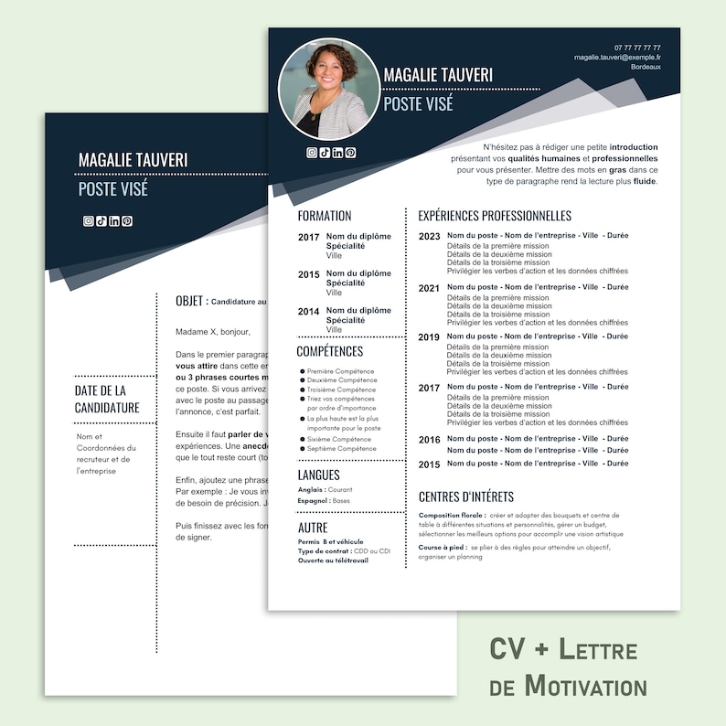 CV Template Editable on Google Drive and Canva - Etsy