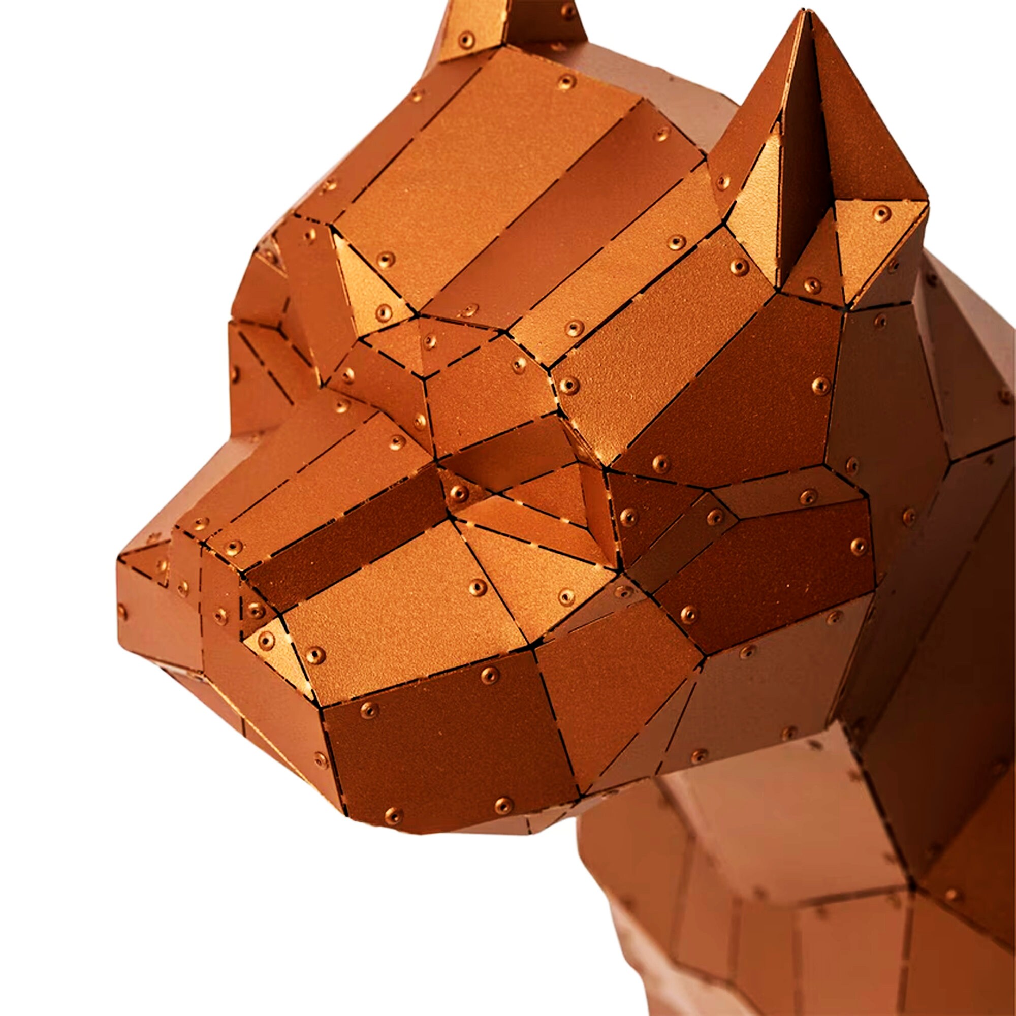 3D Sculpture Art Pitbull Statue Metal Art Garden Sculpture Animal ...