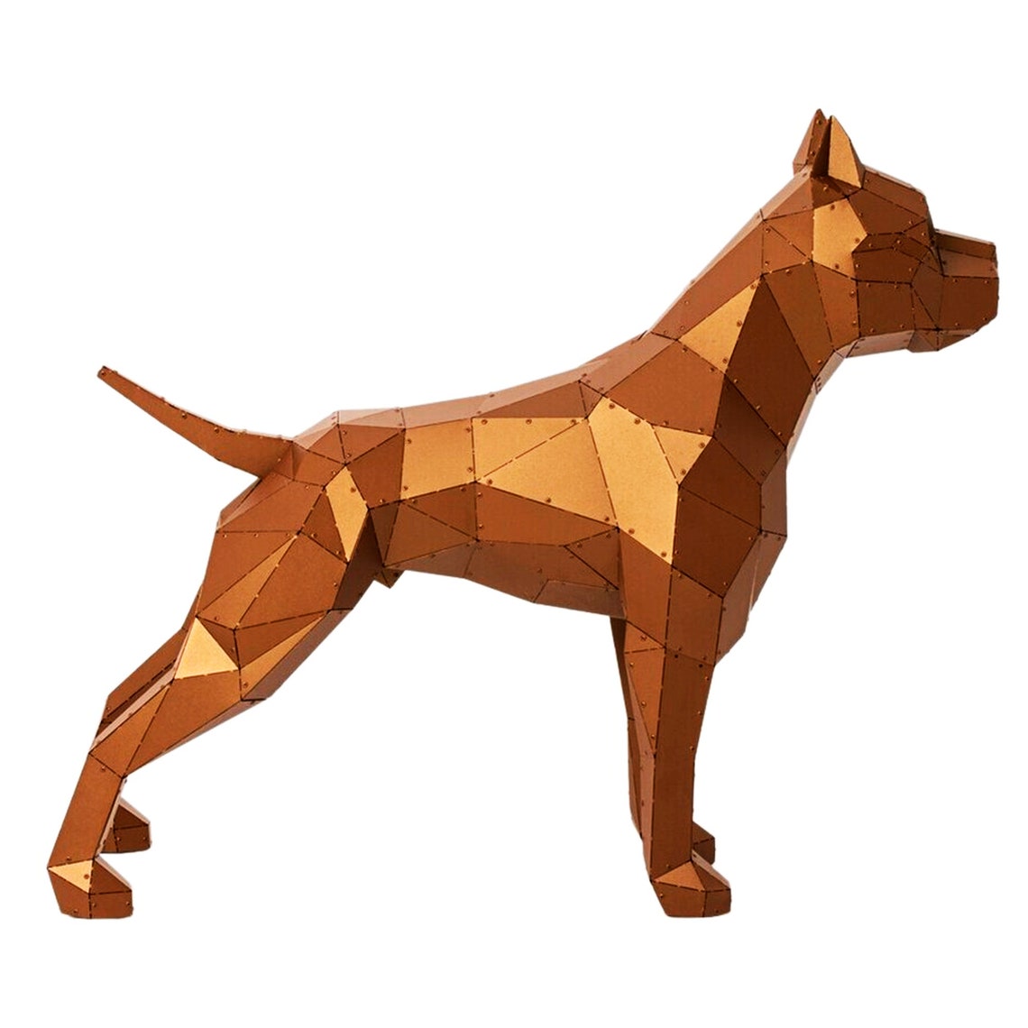 3D Sculpture Art Pitbull Statue Metal Art Garden Sculpture Animal ...