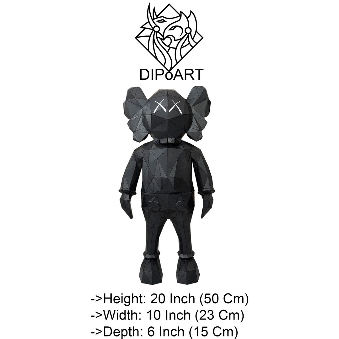 Kaws Model 3D Metal Wall Decor Red Kaws Decorative Metal Sculpture Home ...