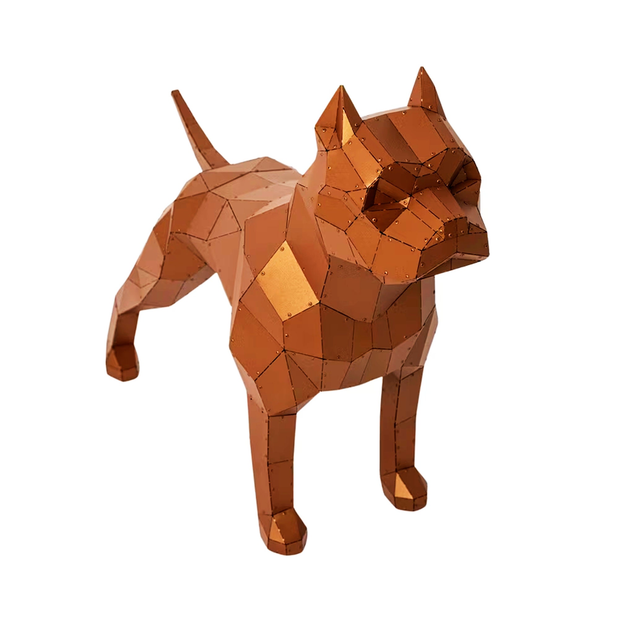 3D Sculpture Art Pitbull Statue Metal Art Garden Sculpture Animal ...