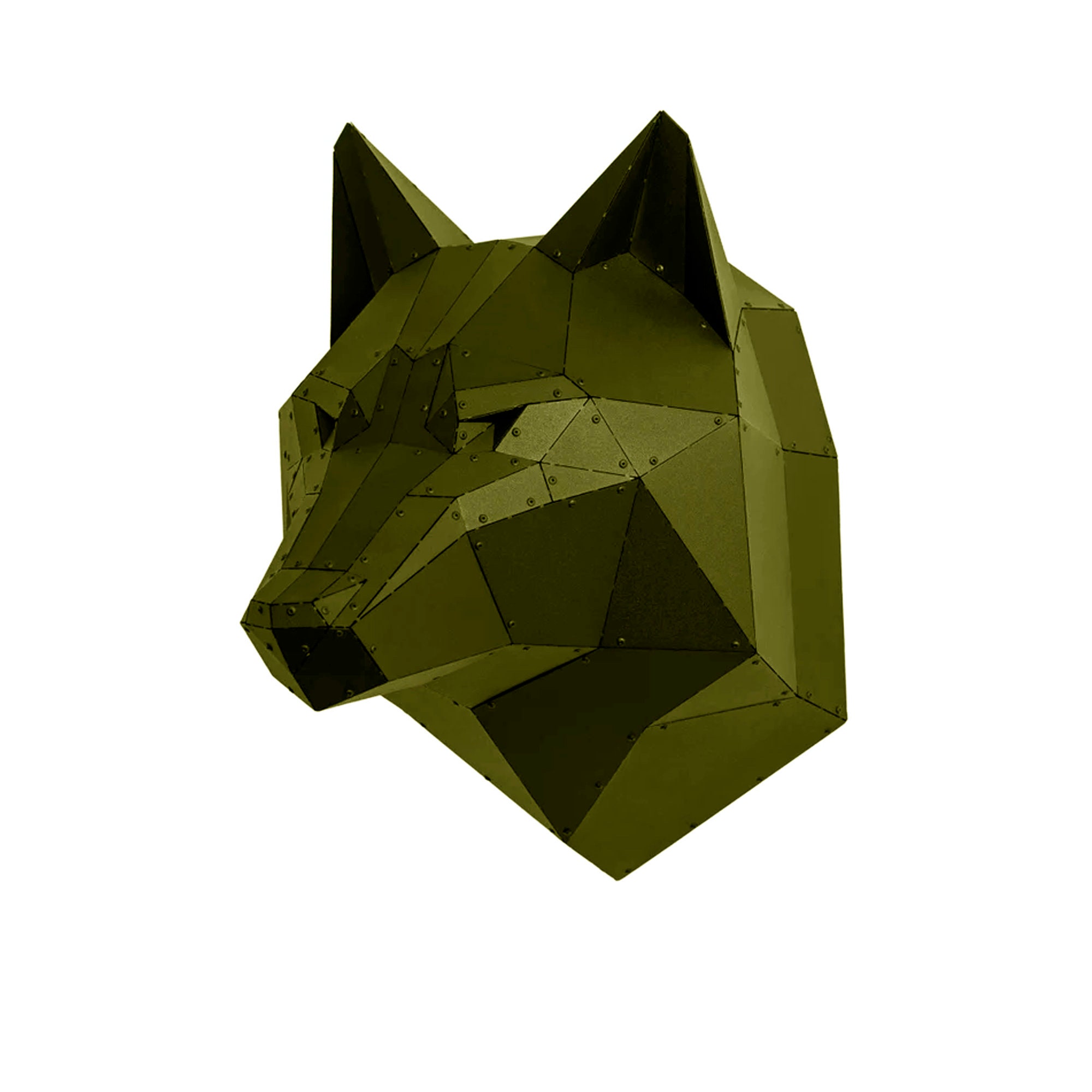 3D Animal Wall Decor Wolf Sculpture, Geometric Metal Sculpture Wolf ...
