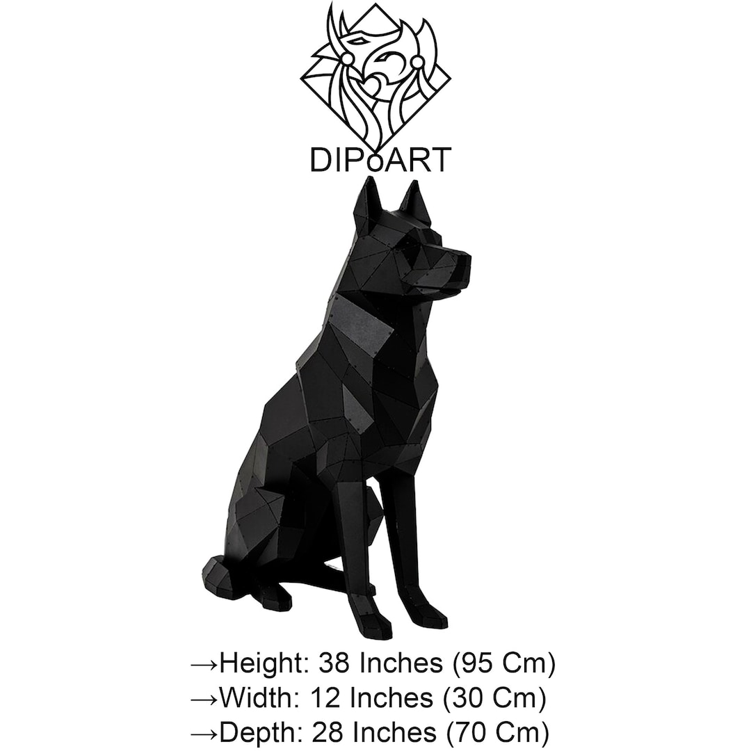 German Shepherd Dog Metal Art Outdoor Sculpture 3D Metal Dog Sculpture ...