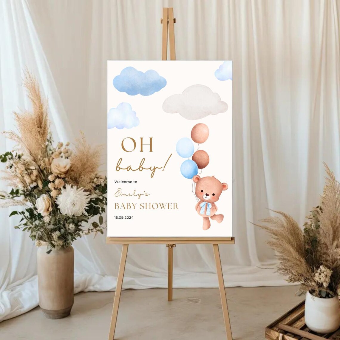 Baby Shower Welcome Sign - Bear - Etsy